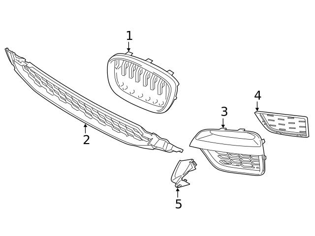 Genuine BMW 51118099782 Grille; Right - BMW