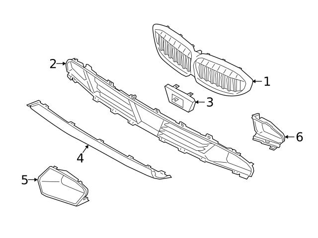 Genuine BMW 51118496510 Grille Molding; Right - BMW