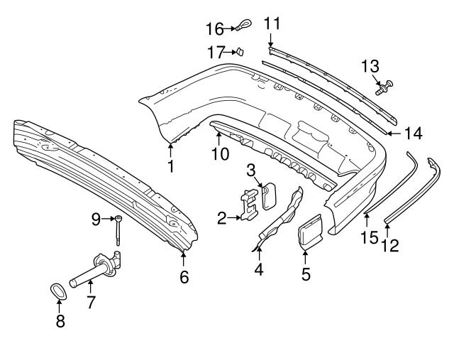 Genuine BMW 51127005947 Bumper Trim Cover - BMW