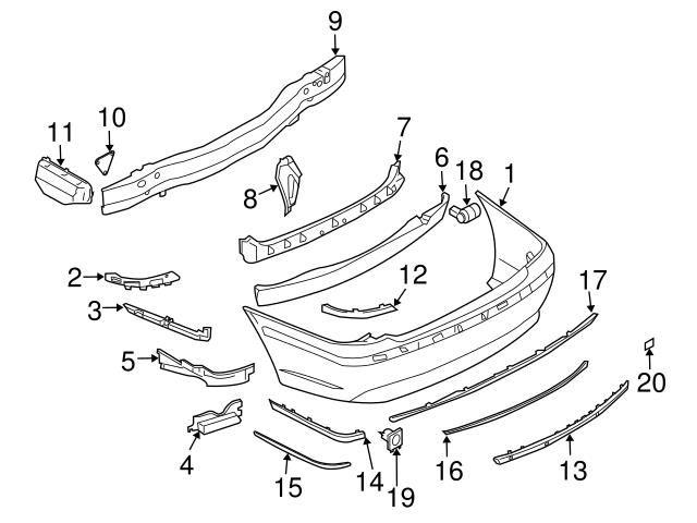 Genuine BMW 51127007848 Bumper Trim Cover - BMW
