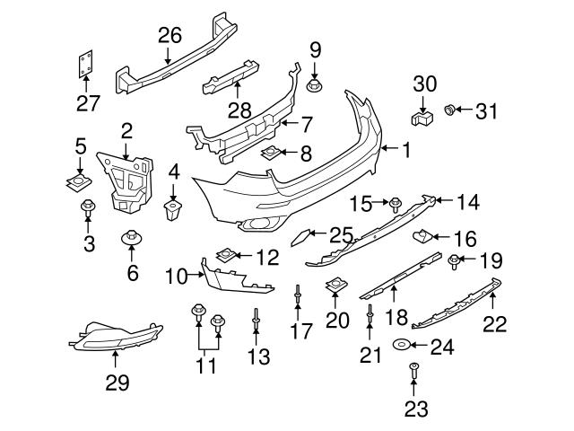 Genuine BMW 51127187145 Bumper Corner Cover; Rear Left - BMW