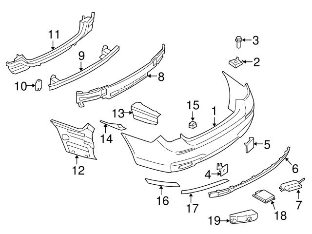 Genuine BMW 51127195301 Tail Pipe Tip; Left - BMW