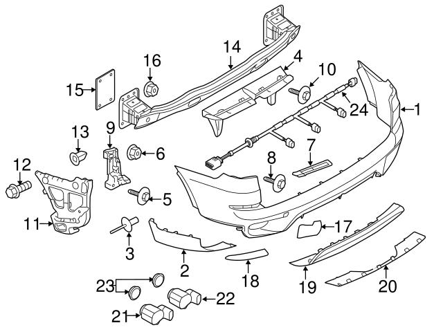 Genuine BMW 51127227758 Bumper Cover Bracket; Rear Right - BMW