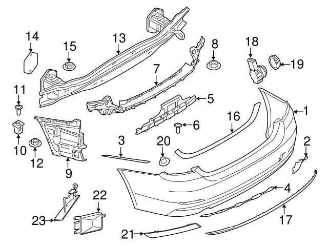 Genuine BMW 51127338682 Bumper Trim Cover - BMW