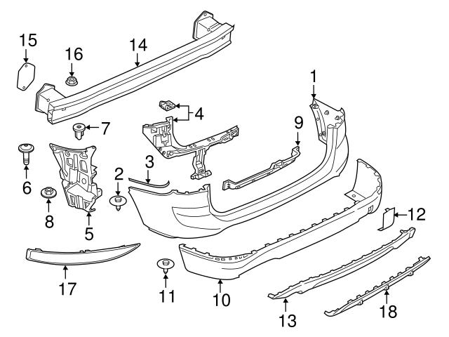 Genuine BMW 51127378532 Bumper Cover Support Rail Bracket - BMW