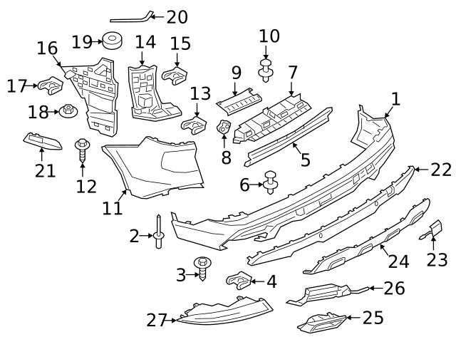 Genuine BMW 51127420652 Bumper Cover Bracket; Right - BMW