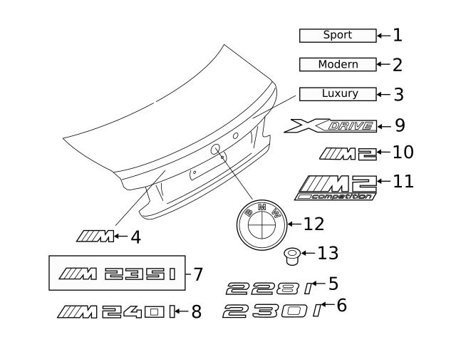 Genuine BMW 51128062191 Deck Lid Emblem - BMW