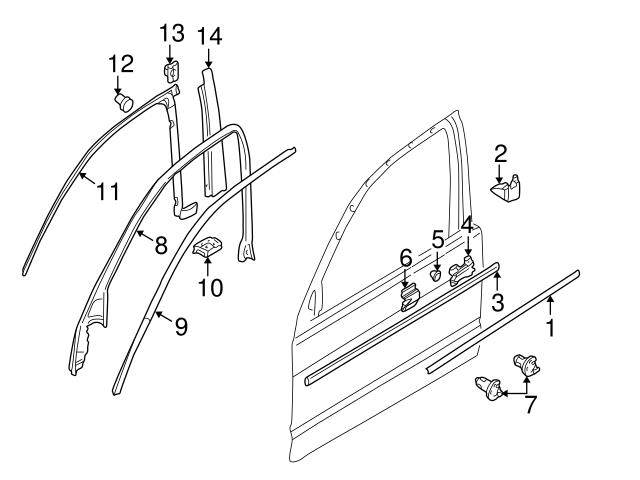 Genuine BMW 51137036705 Door Molding; Left - BMW