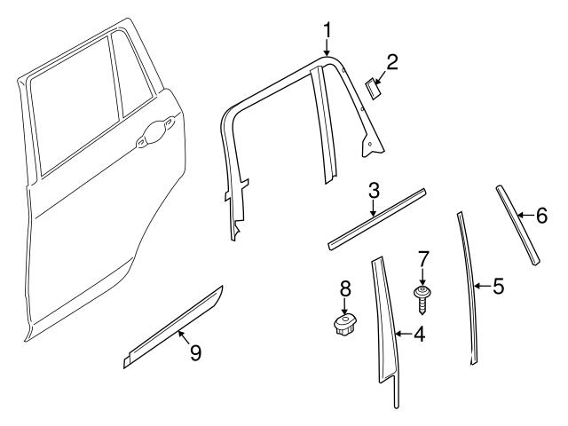 Genuine BMW 51137205782 Door Molding; Right - BMW