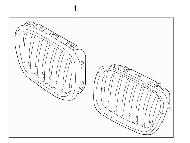 Genuine BMW 51137305589 Grille; Left - BMW