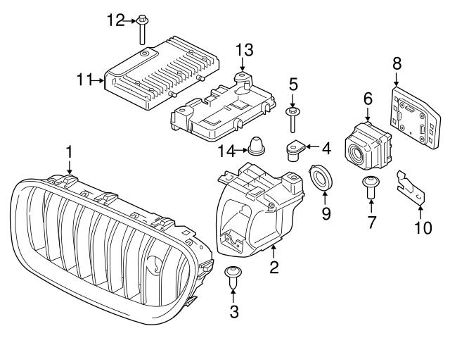 Genuine BMW 51137349387 Grille; Left - BMW