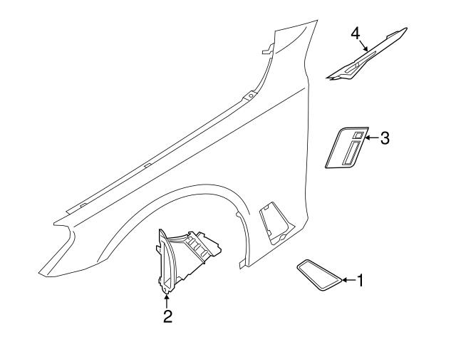 Genuine BMW 51137349593 Fender Grille Emblem; Left - BMW