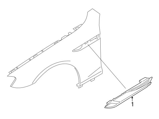Genuine BMW 51137370395 Fender Molding; Left - BMW