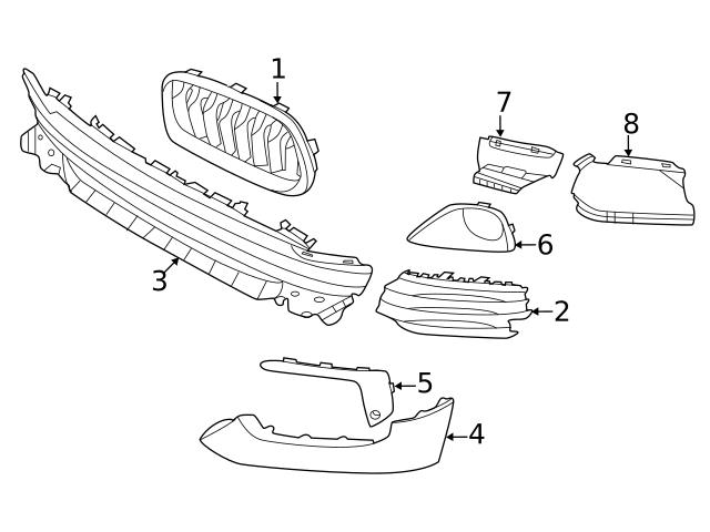 Genuine BMW 51137424778 Grille; Right - BMW | 51135A54572