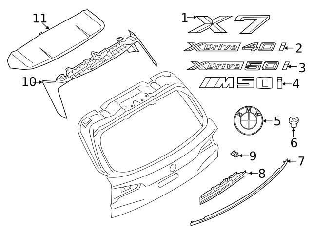 Genuine BMW 51137453909 Liftgate Latch Handle Bracket; Left, Right - BMW