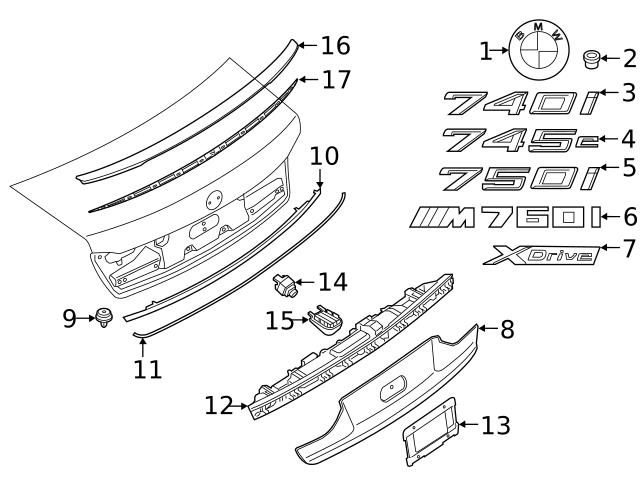 Genuine BMW 51137485267 Trunk Lid Handle - BMW