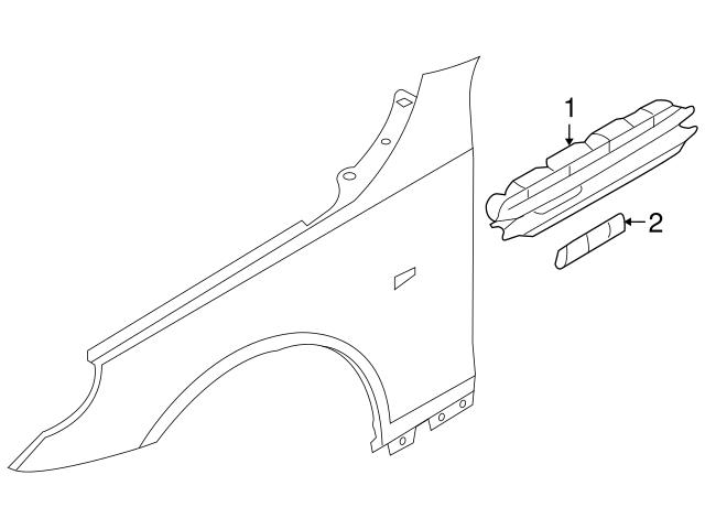 Genuine BMW 51137896849 Fender Grille Emblem; Left - BMW