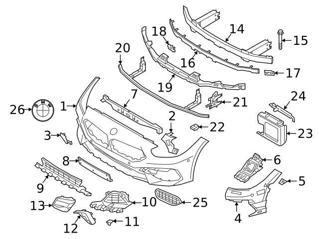 Genuine BMW 51138091295 Grille; Left - BMW