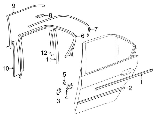 Genuine BMW 51138208400 Door Molding; Right - BMW