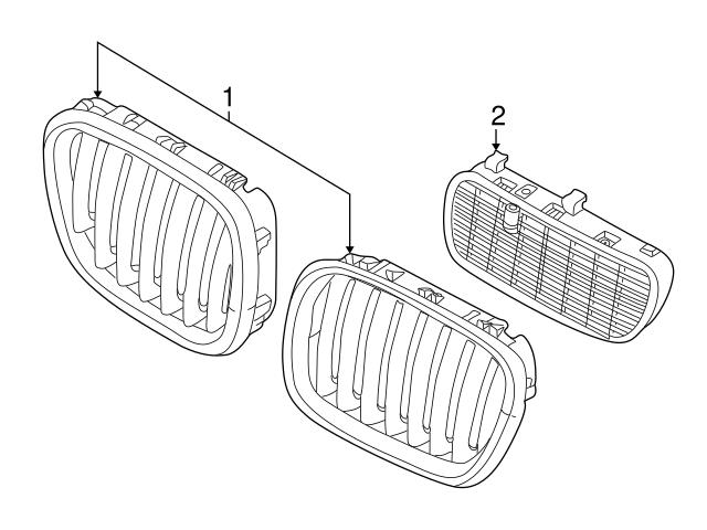 Genuine BMW 51138402670 Grille Air Inlet; Right - BMW | 51137000282