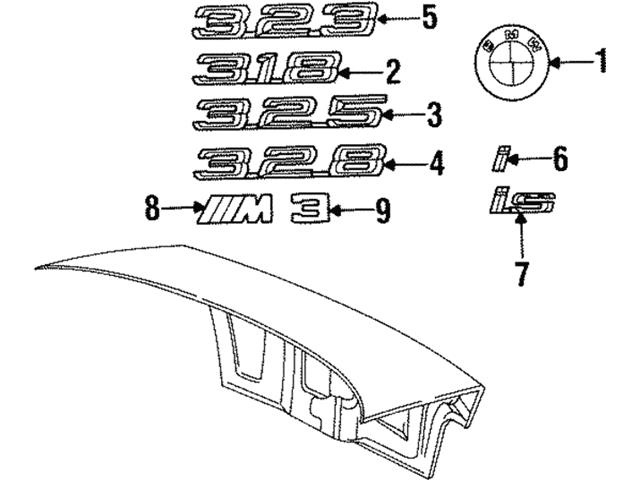 Genuine BMW 51141960222 Deck Lid Emblem - BMW