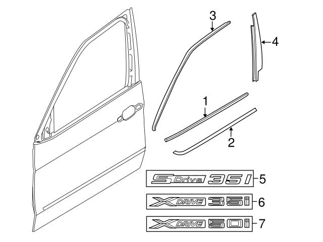 Genuine BMW 51147345053 Door Emblem; Left, Right - BMW