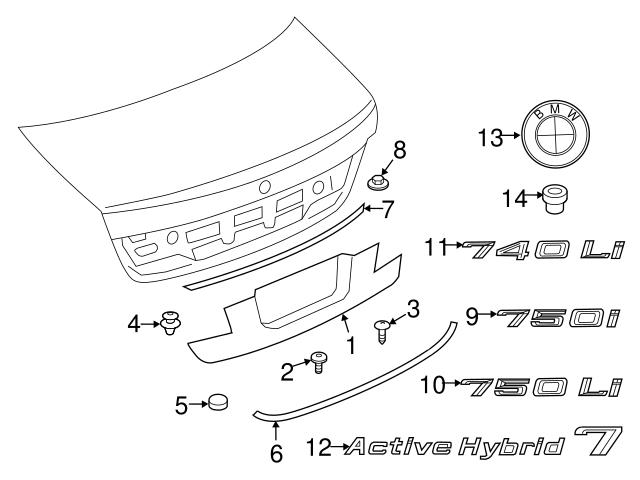 Genuine BMW 51147346551 Deck Lid Emblem - BMW | 51147254496
