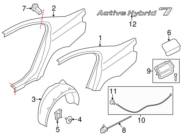 Genuine BMW 51147346554 Quarter Panel Emblem; Rear Right - BMW ...
