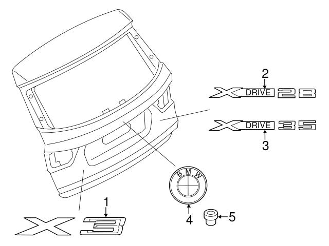 Genuine BMW 51147364375 Hatch Emblem - BMW | 51144529314 51147218565