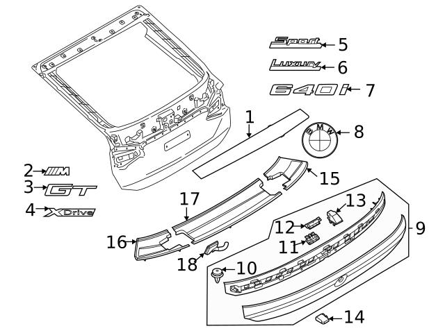 Genuine BMW 51147430761 Hatch Emblem Grommet - BMW