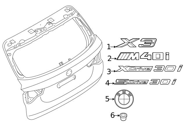 Genuine BMW 51147499154 Hatch Emblem; Rear - BMW