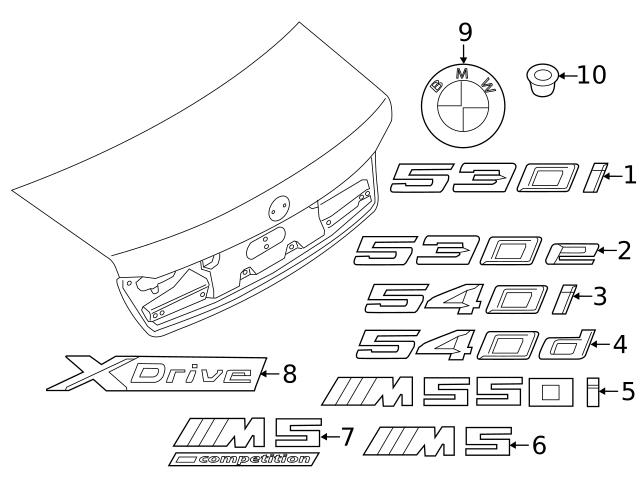 Genuine BMW 51148072369 Deck Lid Emblem - BMW