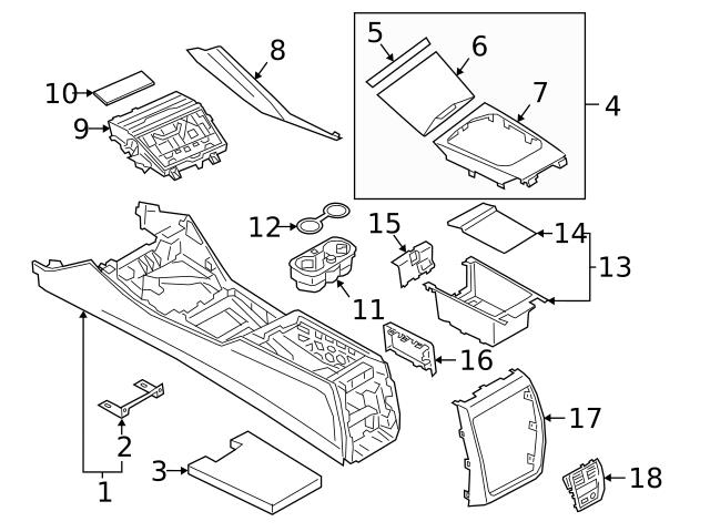 Genuine BMW 51166806796 Console Compartment - BMW