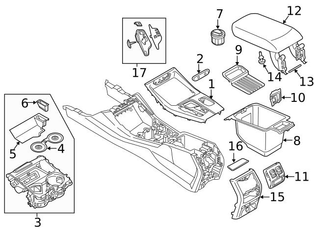 Genuine BMW 51166813111 Console Panel; Rear Upper, Rear - BMW