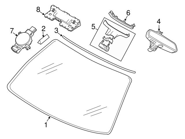 Genuine BMW 51166817595 Interior Rear View Mirror Cover - BMW