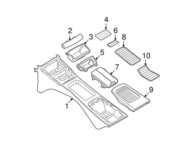 Genuine BMW 51166960686 Console Compartment; Rear - BMW