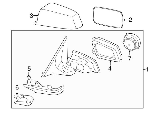 Genuine BMW 51167266031 Door Mirror Trim Ring; Left SKU: 1502088-BM ...