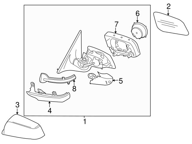 Genuine BMW 51167308644 Door Mirror Trim Ring; Right - BMW