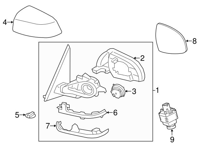 Genuine BMW 51167354631 Door Mirror Glass; Left, Right, Front Left - BMW