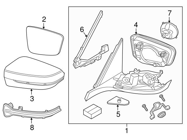 Genuine BMW 51167418813 Door Mirror Housing; Front Left - BMW