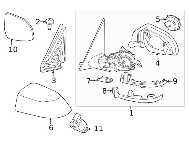 Genuine BMW 51167441445 Door Mirror Glass; Front Left - BMW