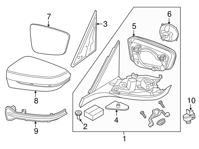 Genuine BMW 51167452320 Door Mirror Housing; Right - BMW
