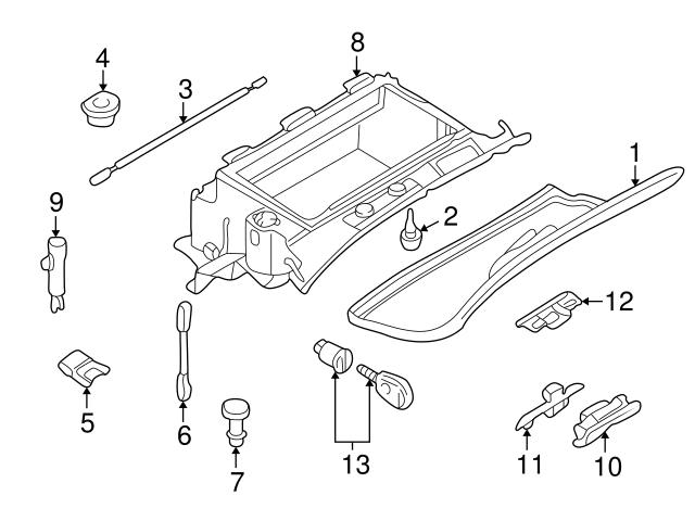 Genuine BMW 51168224806 Glove Box Support; Front - BMW