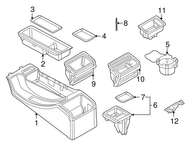Genuine BMW 51168242846 Console Tray; Rear - BMW