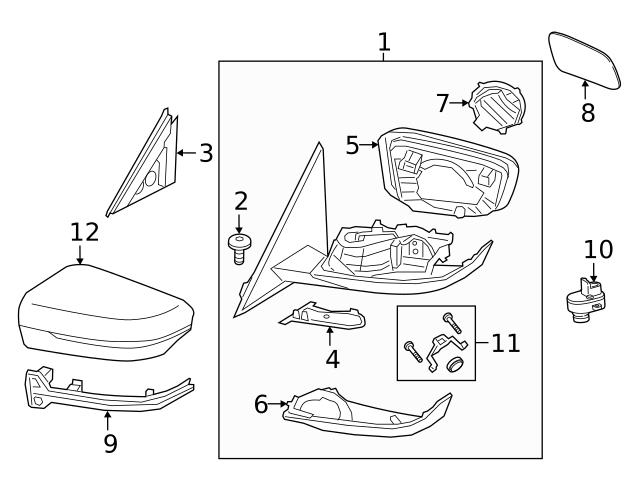 Genuine BMW 51168498231 Heated Power Door Mirror; Left - BMW