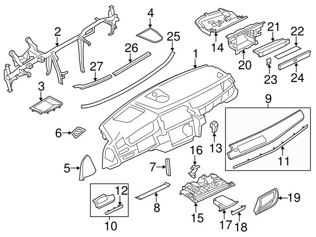Genuine BMW 51169199118 Instrument Panel Storage Compartment - BMW