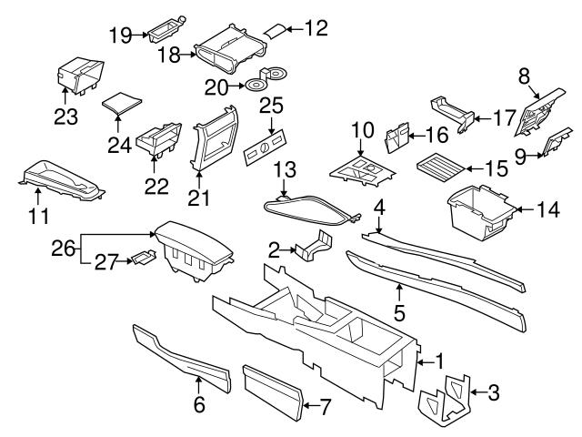 Genuine BMW 51169251987 Console Panel; Front - BMW