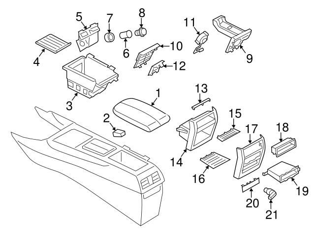 Genuine BMW 51169285086 Console Armrest; Rear - BMW