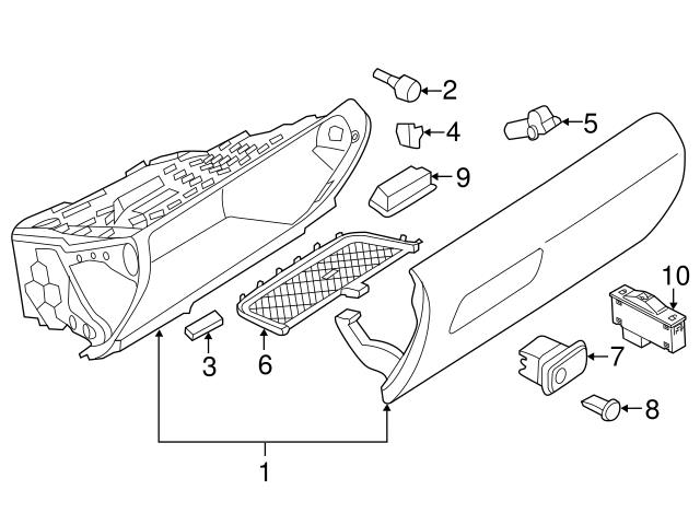 Genuine BMW 51169290976 Glove Box Latch - BMW