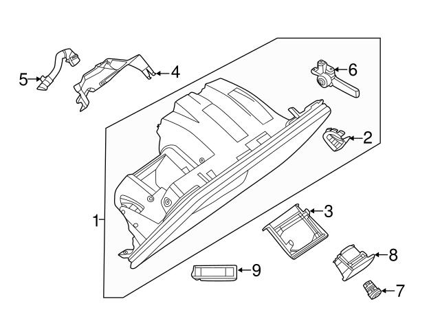 Genuine BMW 51169363460 Glove Box Support - BMW